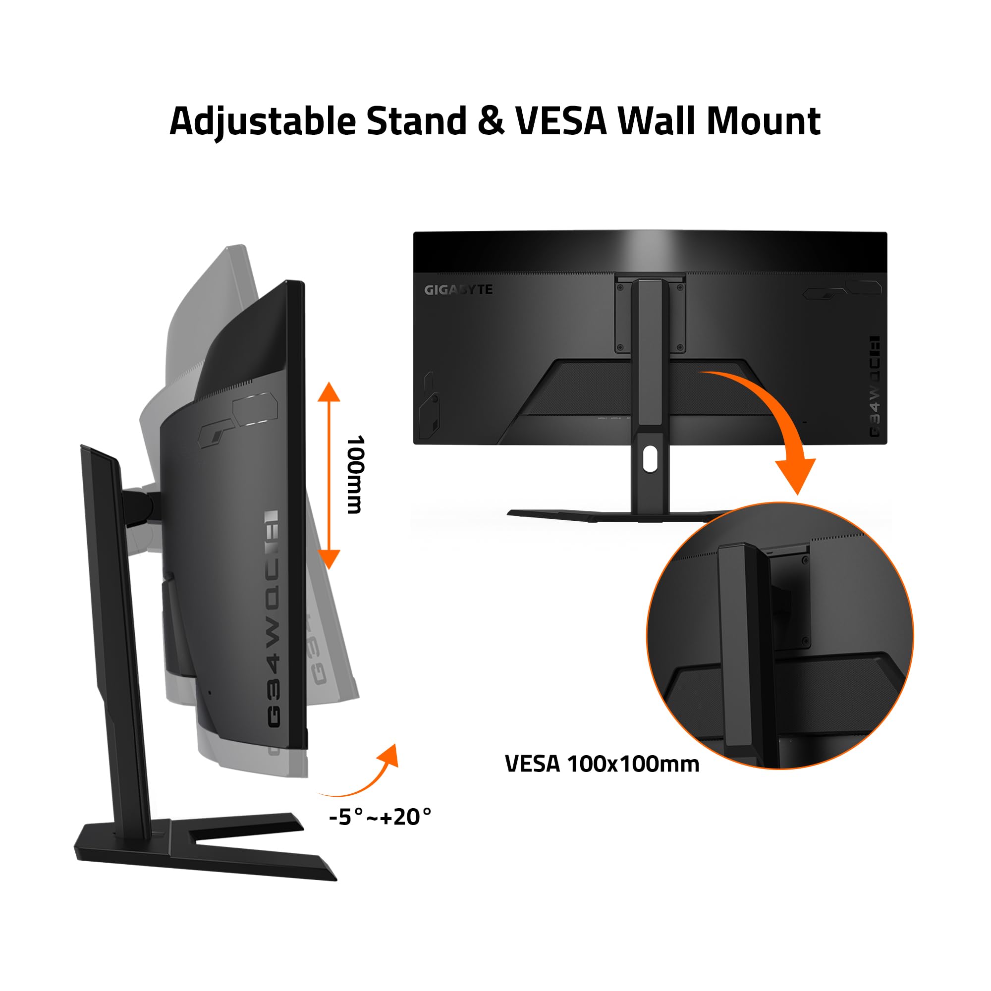 Mua GIGABYTE G34WQC A 34" 144Hz Ultra-Wide Curved Gaming Monitor, 3440 ...