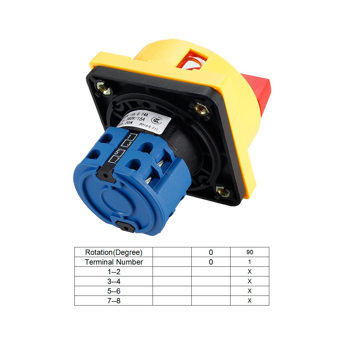 Industrial Switches uxcell Changeover Switch 2 Position Rotary Selector ...