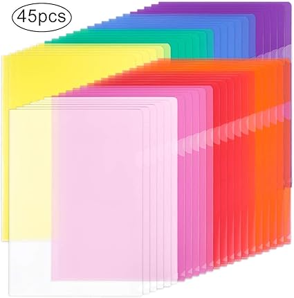 A4 Coloured Plastic Cut Flush Folders Wallets Pockets Top & Side ...