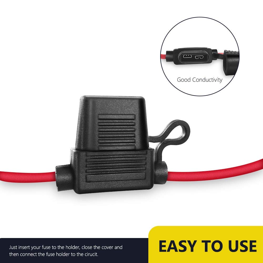 Mua 12 AWG Inline Fuse Holder with 30A ATC/ATO Blade Fuse, 5 Pack trên ...