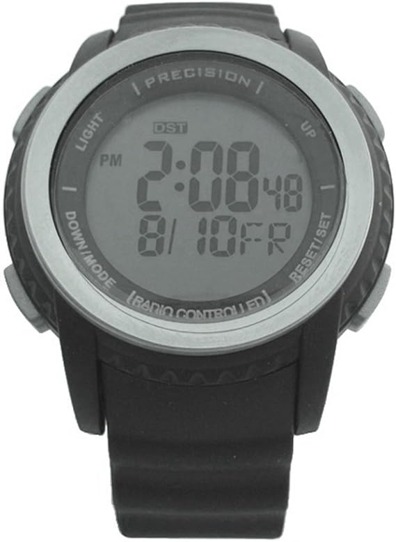 Precision Atomic Radio Controlled Digital LCD Mens Wrist Watch: Amazon ...