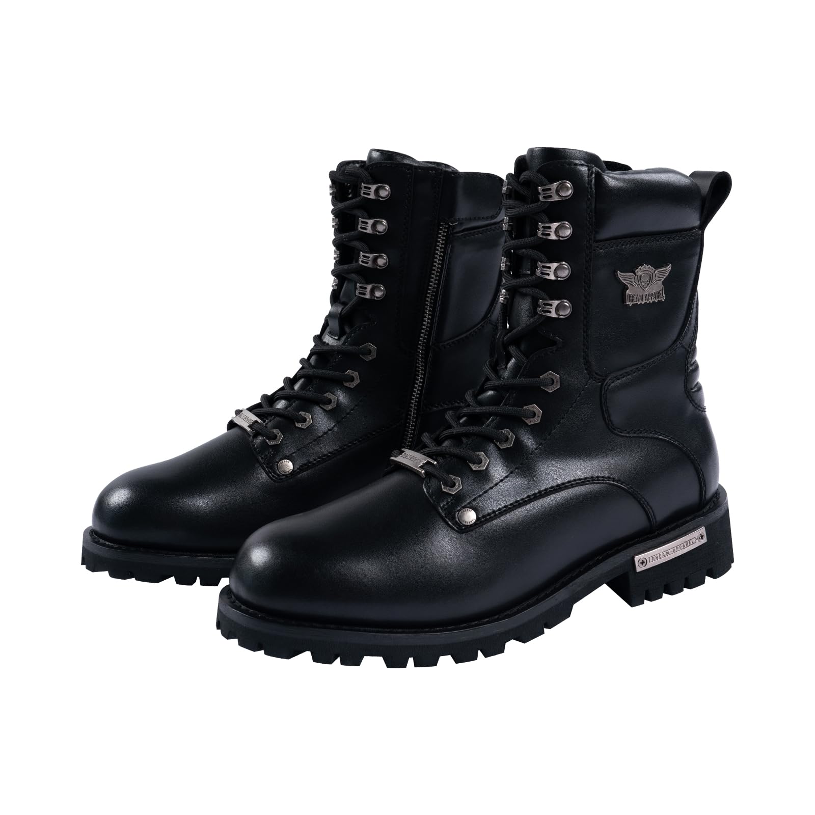 GARGOYLE BELLS Men's Motorcycle Boots PU Leather Combat Boots For Men ...