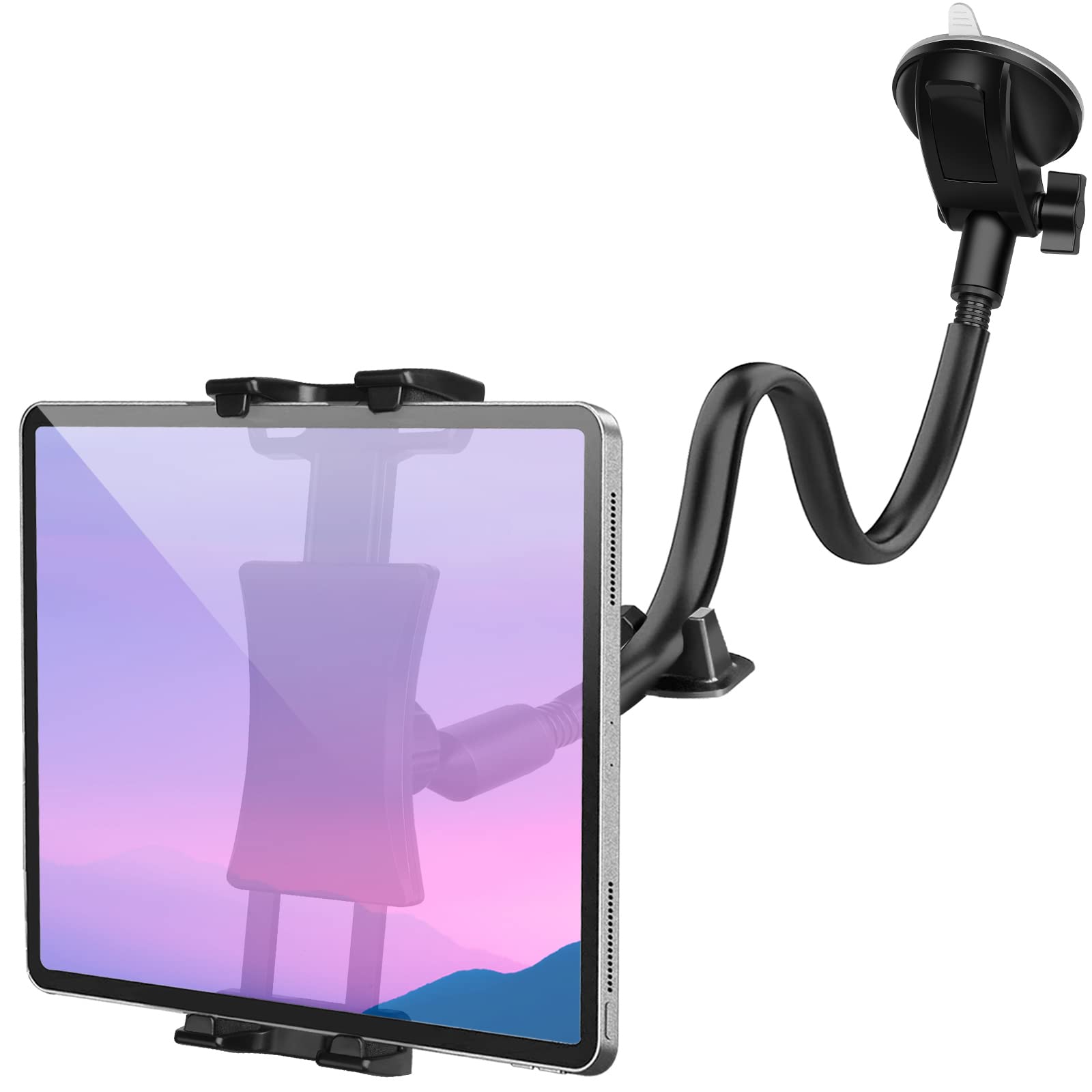 Car Dashboard Windshield Tablet Mount, 13" Long Arm Gooseneck, 360 ...