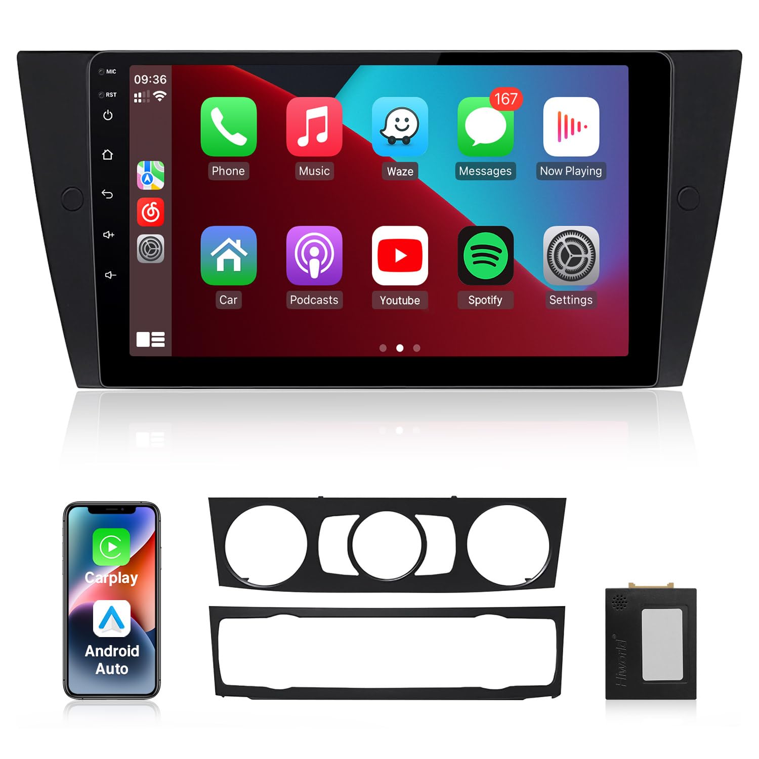 Naifay Android Car Radio for BMW 3 Series 328i 335i 325i (E90/E91/E92 ...