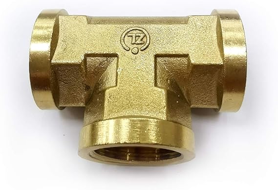 ORLEIMI Pipe Tee Intersection Brass Fitting 1/2" NPT Female 3 Way Tee ...