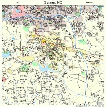 Amazon.com: Large Street & Road Map of Garner, North Carolina NC ...