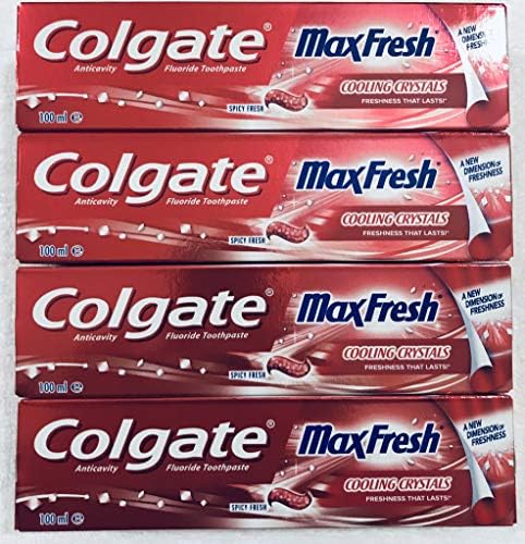 Colgate Max Fresh Spicy Toothpaste with Cooling Crystals - 100ml X 4 ...
