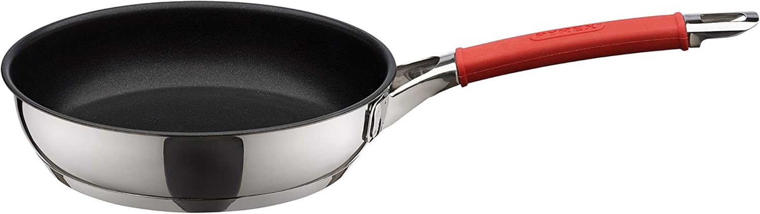 Pyrex P500738 Passion Non-Stick Frying Pan, 20 cm, Stainless Steel, Red ...