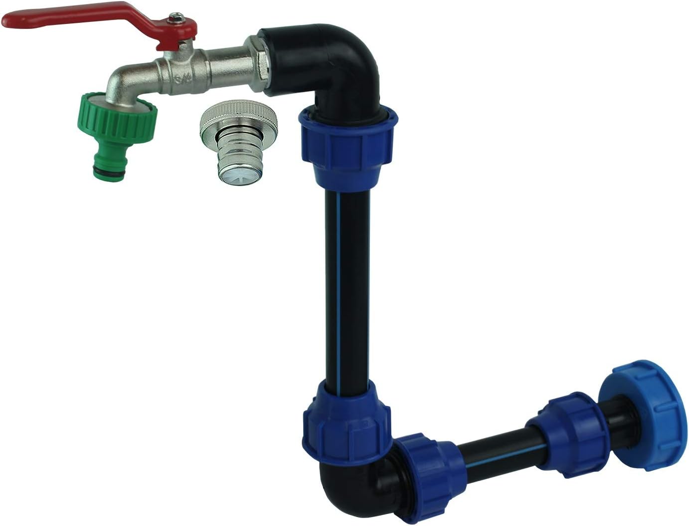 GASMIS IBC gooseneck with extension to the bottom, adapter with outlet ...