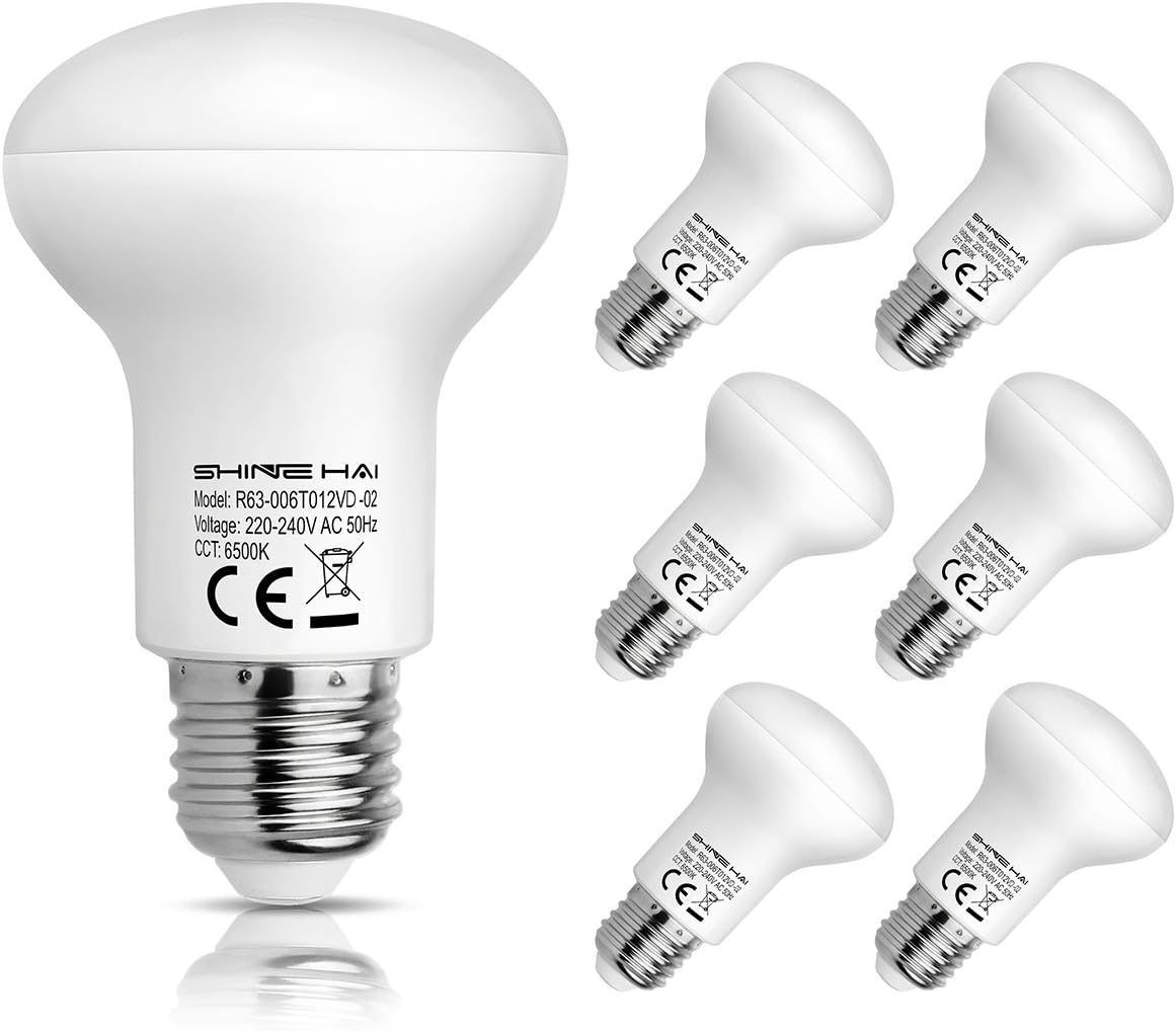 SHINE HAI Ampoule LED E27 R63 6W Equivalent à Ampoule Halogène/Incandescent 60W, Blanc Froid ...