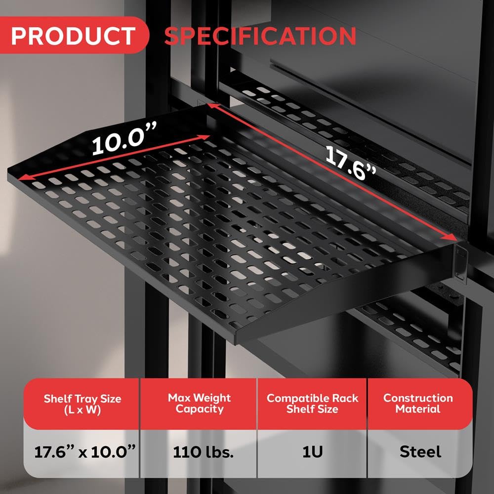 Mua Pyle 2-Pc 1U Server Rack Shelf, Vented Shelves for Good Air ...