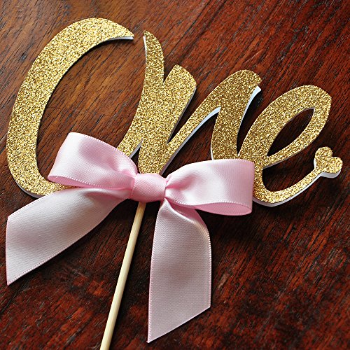 One Cake Topper 1st Birthday Cake Topper Pink And Gold | Desertcart UAE