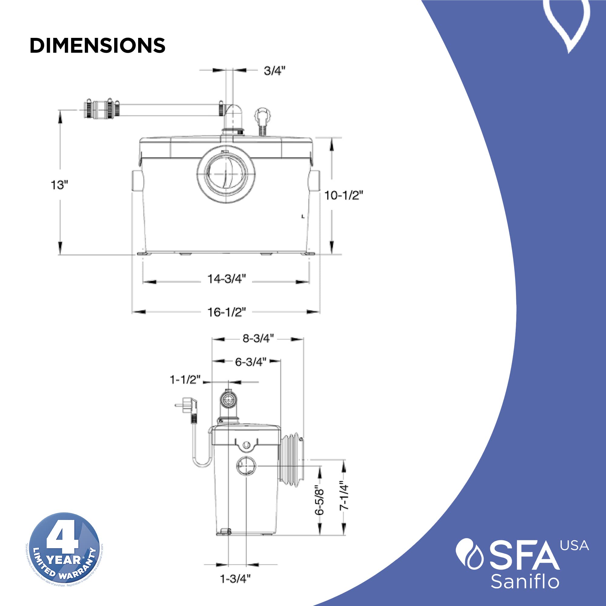 Mua SANIFLO Saniaccess 3 Pump - Full Bath Macerator Pump - Residential ...