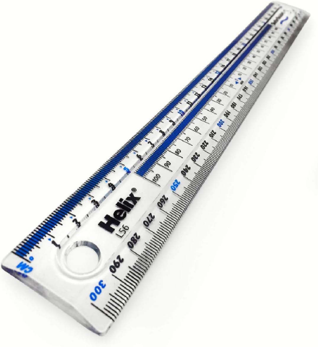 12”/30cm Clear Plastic Ruler with Blue Strip – Shatter-Resistant (3 ...