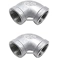 Amazon.com: S SYDIEN 2Pcs 304 Stainless Steel 90 Degree Elbow 3/4" NPT Female x 3/4" NPT Female ...