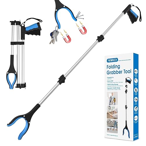 REWKCY 48" Foldable Long Grabber Reacher Tool, Grabber Reacher with 360 ...