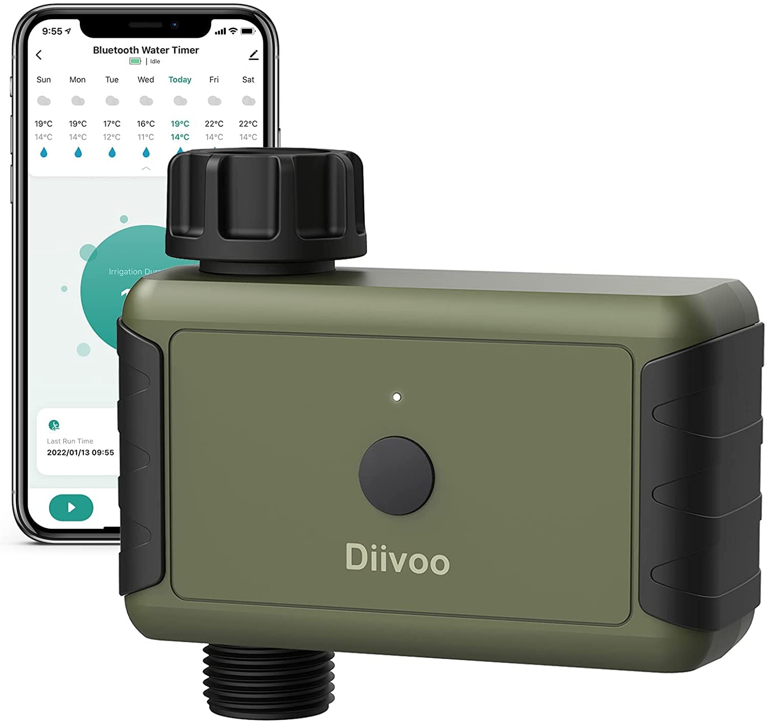 Diivoo Bluetooth Water Timer for Garden Hose, Smart Sprinkler ...