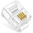 Amazon.com: Uvital 100 Pack RJ11 6P4C Plug, Telephone Handset Flat Cord Cable Modular Plug ...