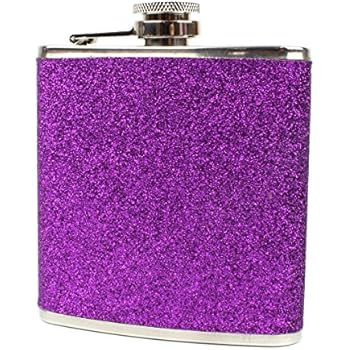 Amazon.com | 8oz Stainless Steel Hip Flask, Purple: Alcohol And Spirits ...