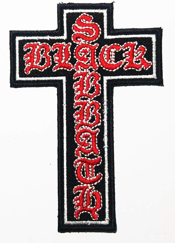 Amazon.com: Music B Heavy Metal Cross Band Music Logo Patch Embroidered ...