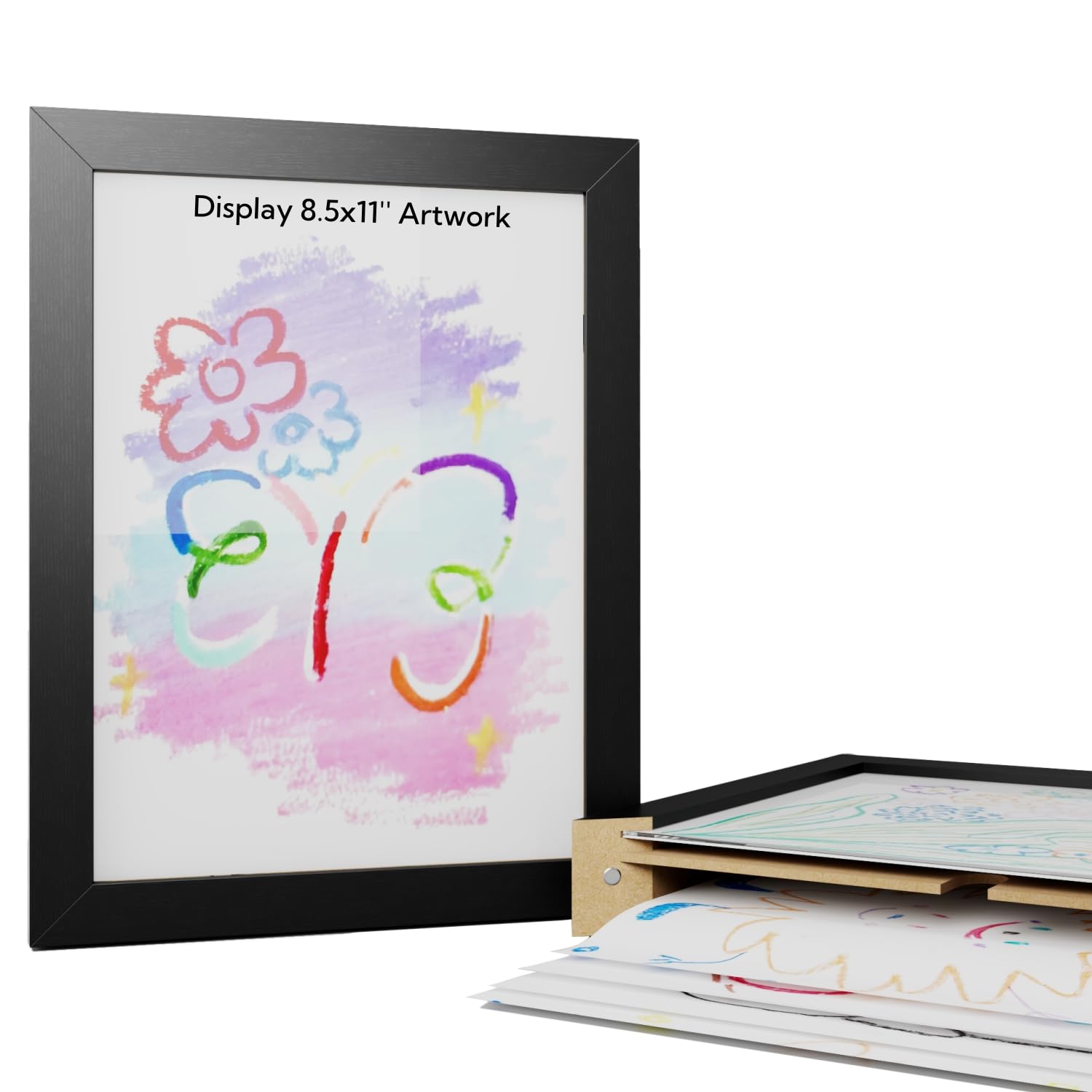 KRINGSIA Kids Art Frames without Elastic Band, Store up to 150 Pieces ...