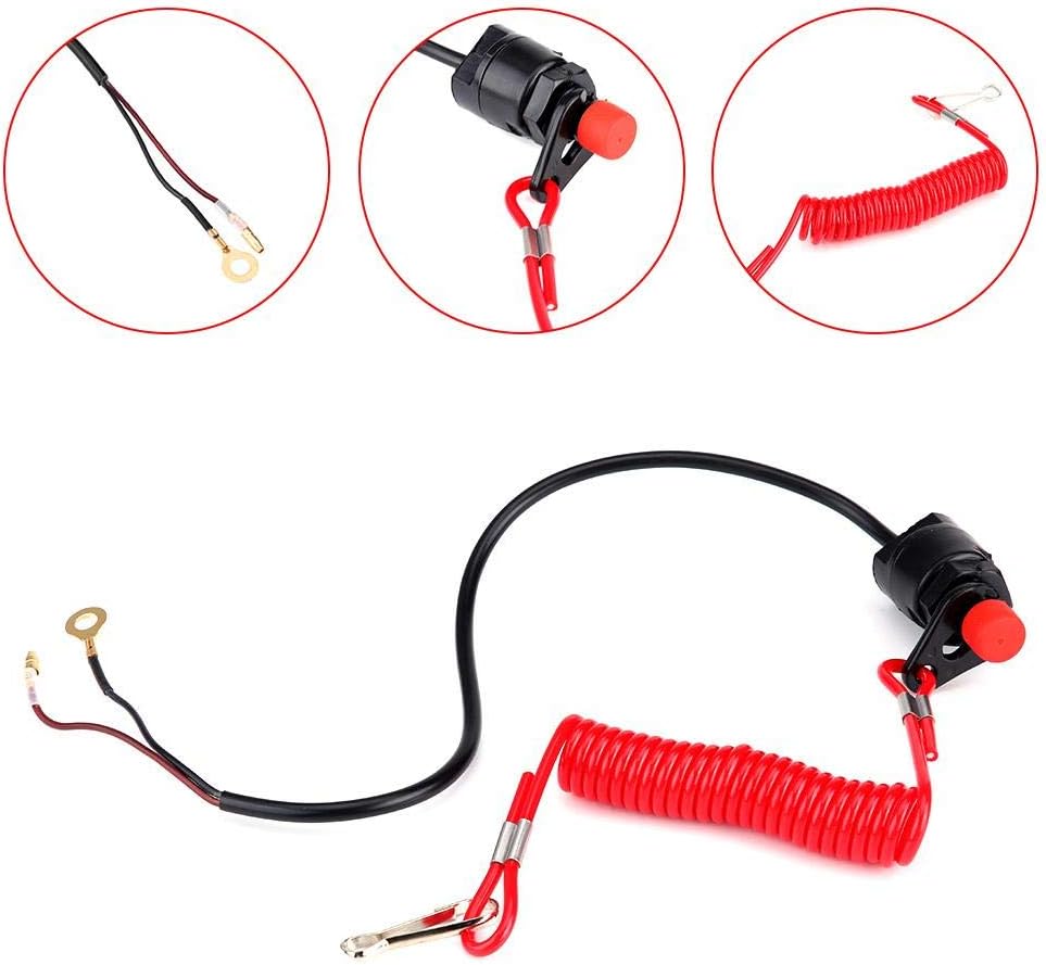 Emergency Engine Shutdown Switch For Motorcycle Outboard Tether Lanyard ...