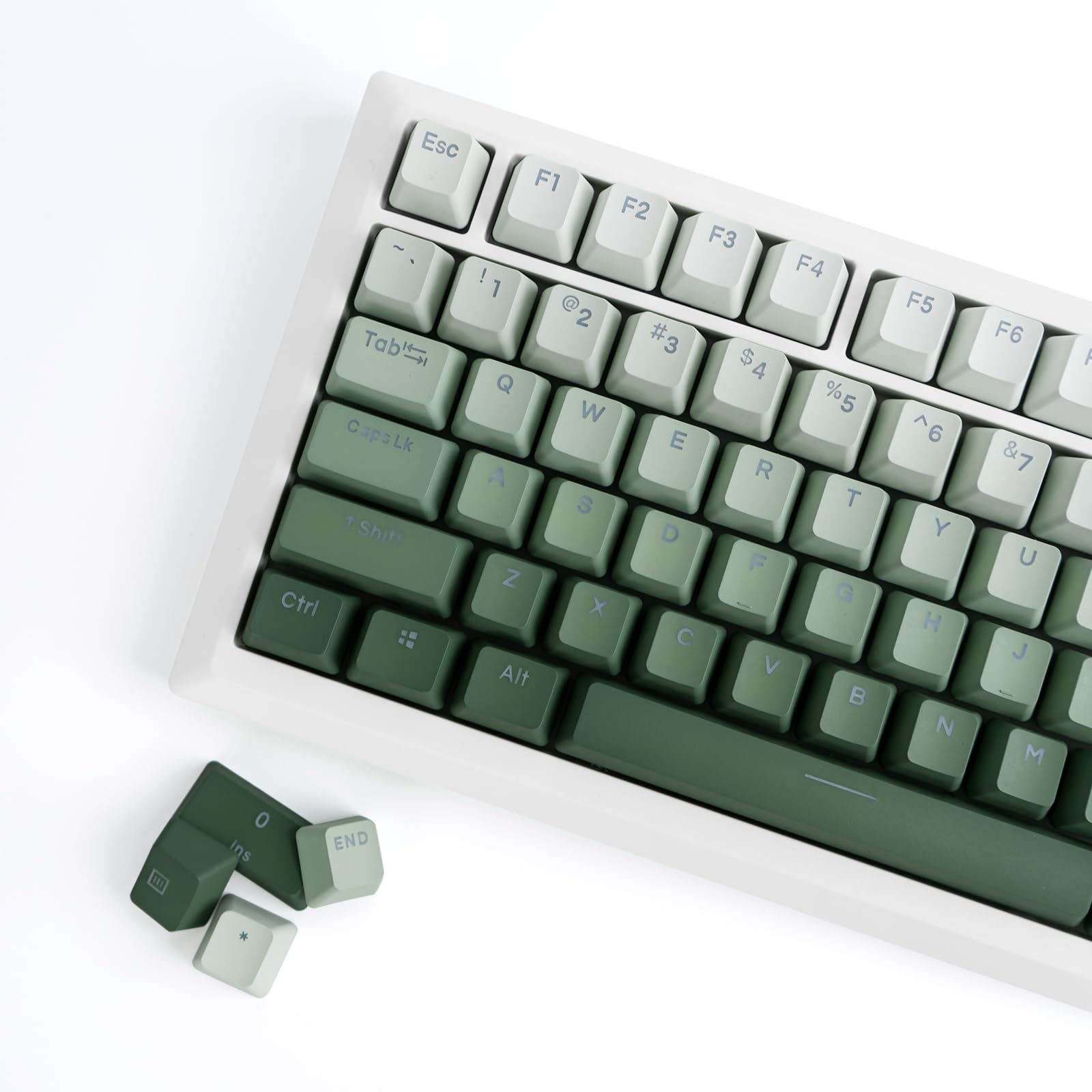 Mua GEKUCAP 123 Keys Gradient Green Keycaps, Double Shot PBT Customized ...