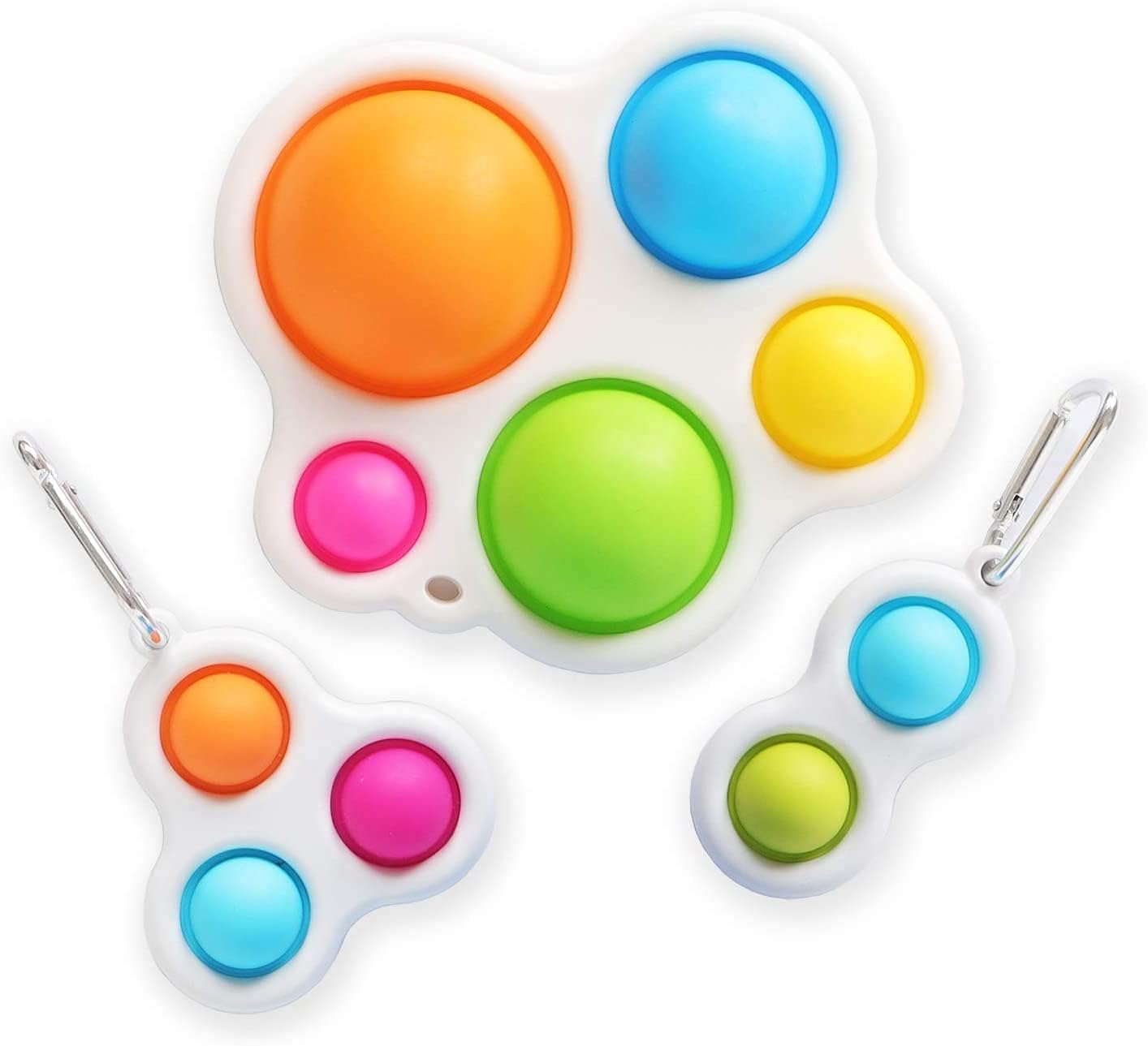 Simple Dimple Fidget Popper Pack of 3 - Stress Relief Mini Pop Its ...