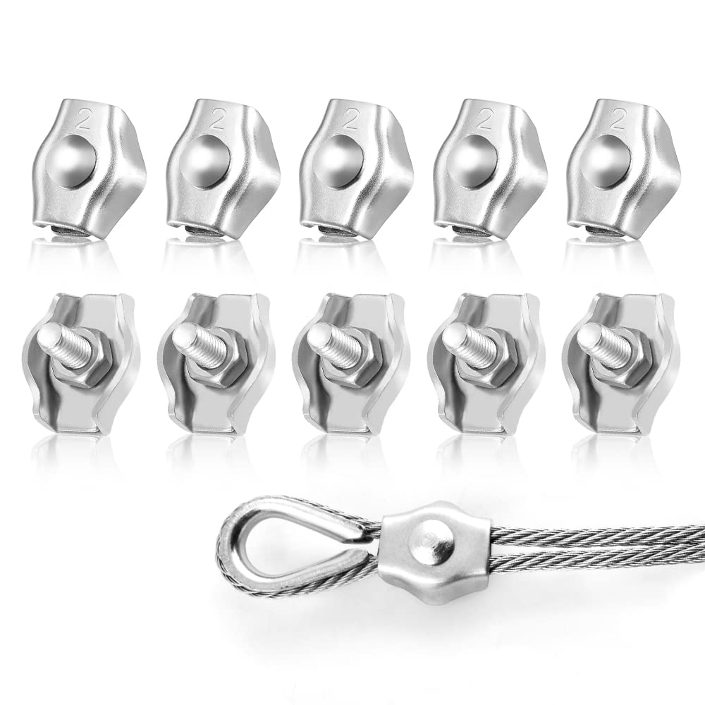 Mua LYCXAMES M2 Wire Rope Clamp, Pack of 10 2 mm Clamp, Stainless Steel ...