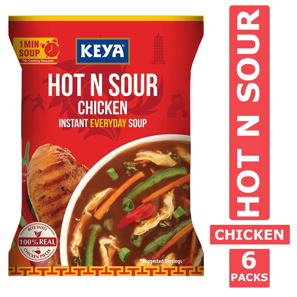 Keya Instant Soup Hot n Sour Chicken, Serves 4, Pack of 6,312G(52 x 6 ...