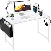 Amazon.com: Lufeiya White Computer Desk for Bedroom - 40 inch Simple ...