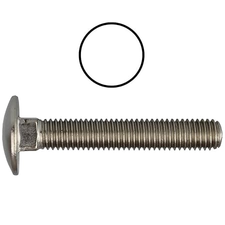 Schlossschrauben M10 X 25 DIN 603 Edelstahl A2 (10 Stück) - V2A Flachrundschrauben mit ...