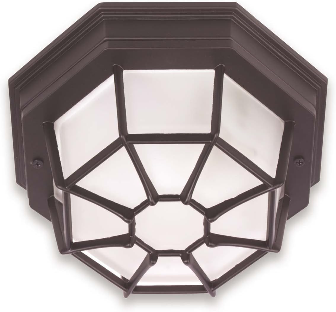 Globe Electric 40278 Outdoor Octagonal Décor Light Fixture, Black ...