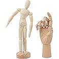 Amazon.com: Framendino, 2 Pack 7" Wood Hand Model 8" Wooden Mannequin ...