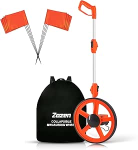 Zozen Measuring Wheel with Marking Flags, Collapsible Measure Wheel ...