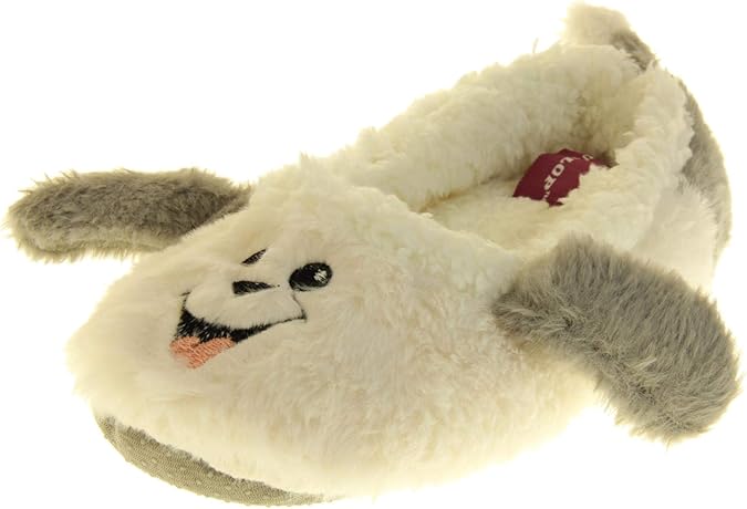 Dunlop Womens Synthetic Fur Comfort Warm Pom Pom Slippers: Amazon.co.uk ...