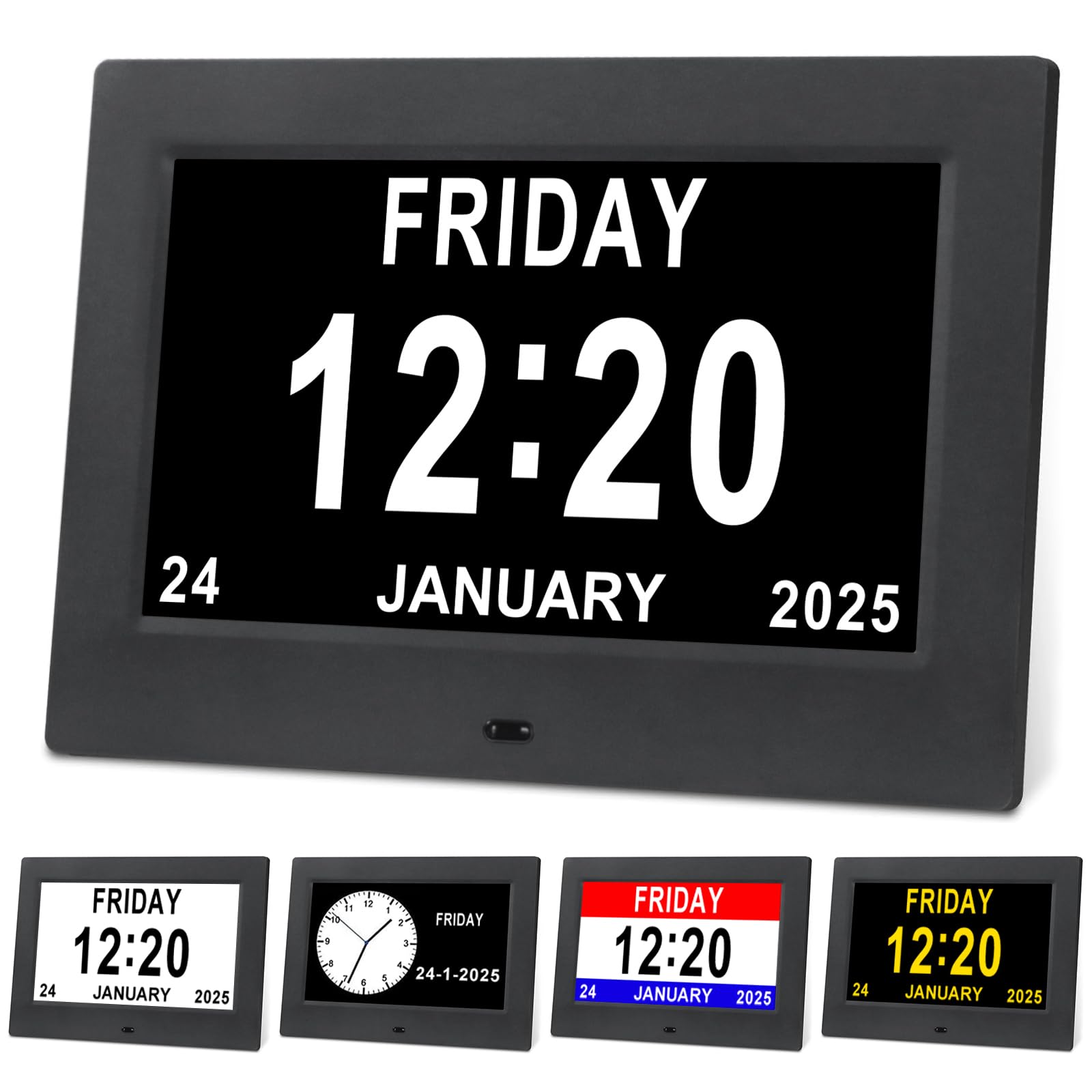 Irednolw Black Clock with Day and Date for Elderly Dementia Patients ...