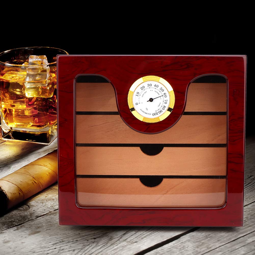 Mua Large Capacity Cedar Wood 4 Drawer with Glass Screen Cigar Humidor ...