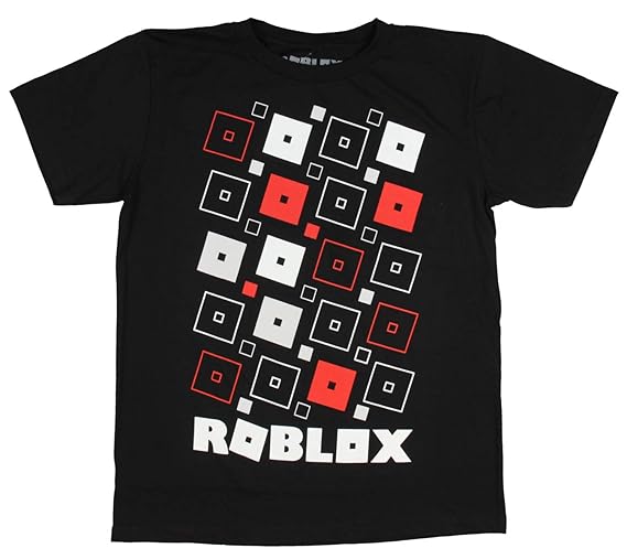 Buy Roblox Shirt Boys Girls Kids Square Logos T-Shirt (X-Large) Black ...