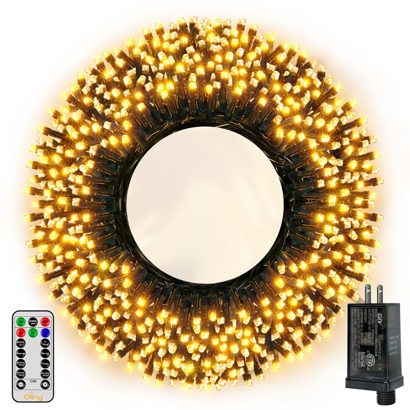 Ollny Christmas Lights, 500LED 164FT Long Christmas Tree Lights with 8 ...