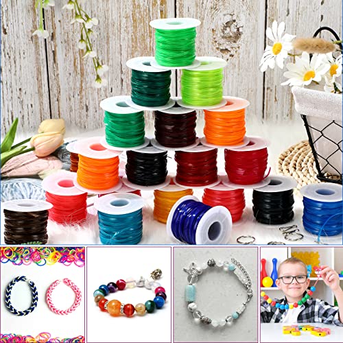 Gimp String Plastic Lacing Cord Kit with 24 Rolls Gimp Bracelet Cord 24 ...