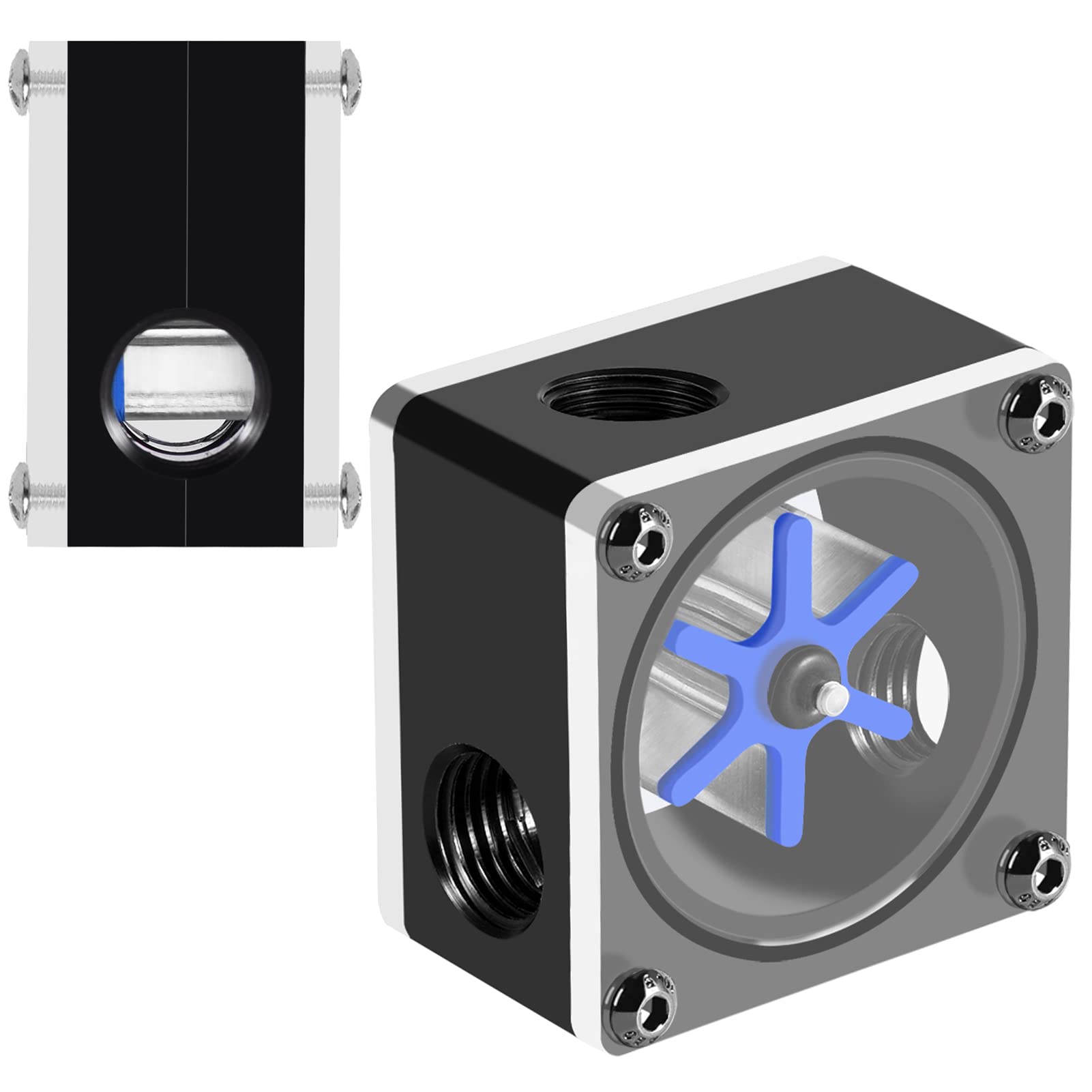 Mua Flow Meter Indicator, G1/4 Threaded 6 Impeller 3 Ways Water Flow ...