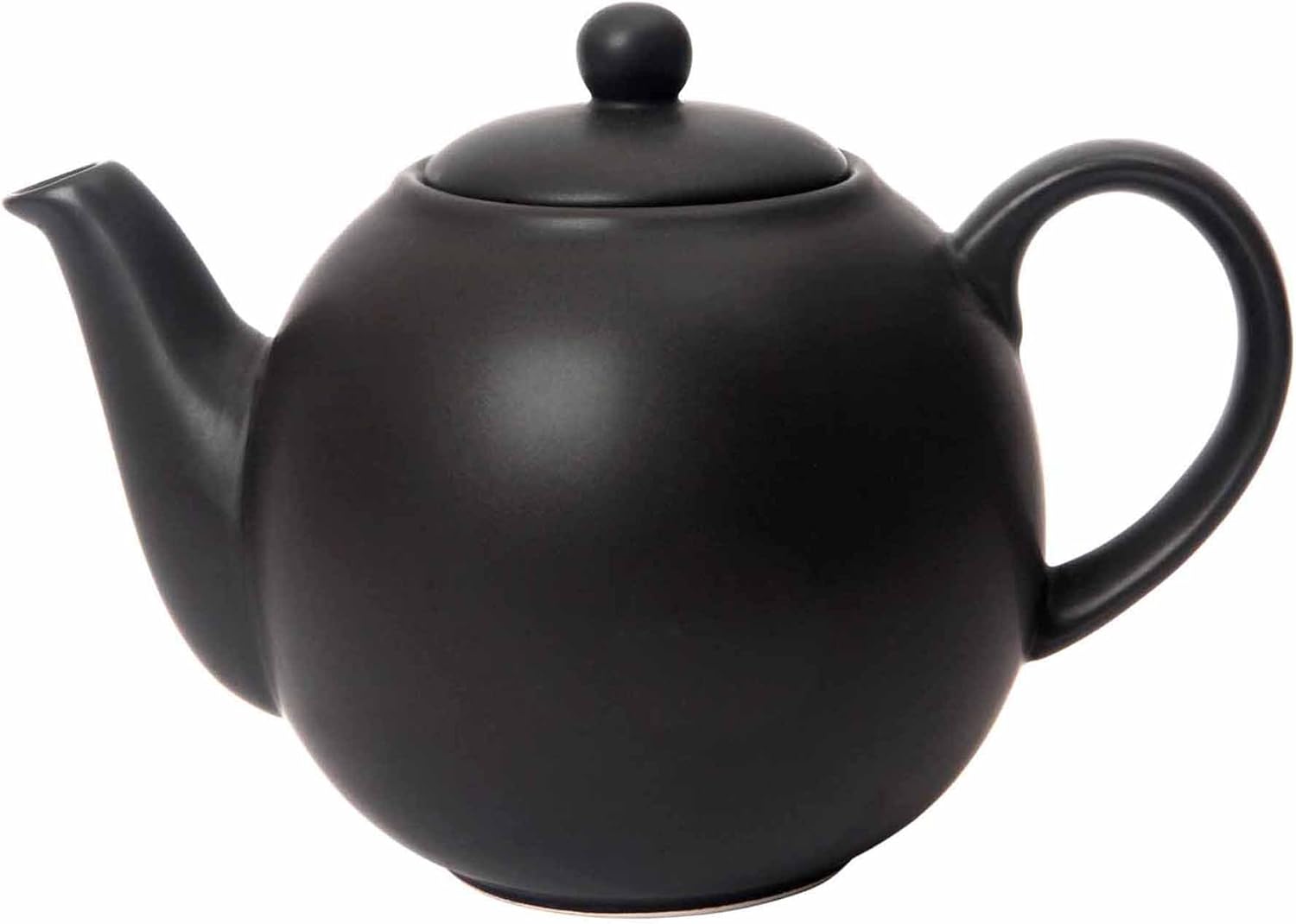 London Pottery 30180 Globe Teapot with Strainer, Ceramic, Black, 6 Cup ...