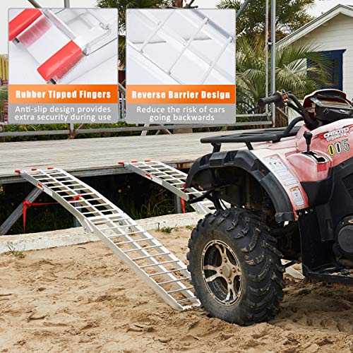 VENDAV ATV Ramps Aluminum Folding Loading Ramps 1500lbs Capacity 7.5FT ...