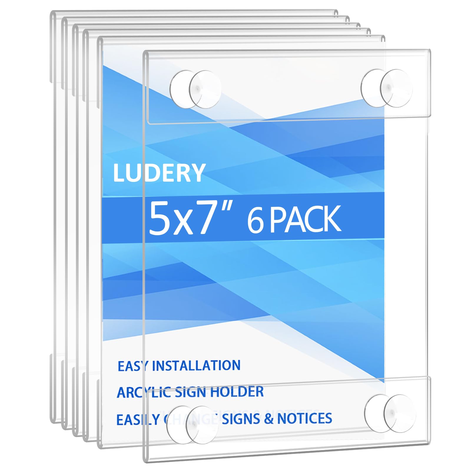 Mua Ludery Acrylic Window Sign Holder 5x7 with 4 Suction Cups,Clear ...