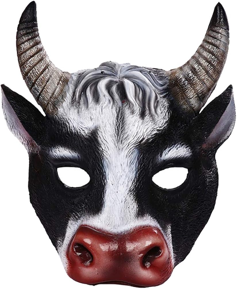 PRETYZOOM, copertura per il viso, corno di bue, to, mucca, animale ...