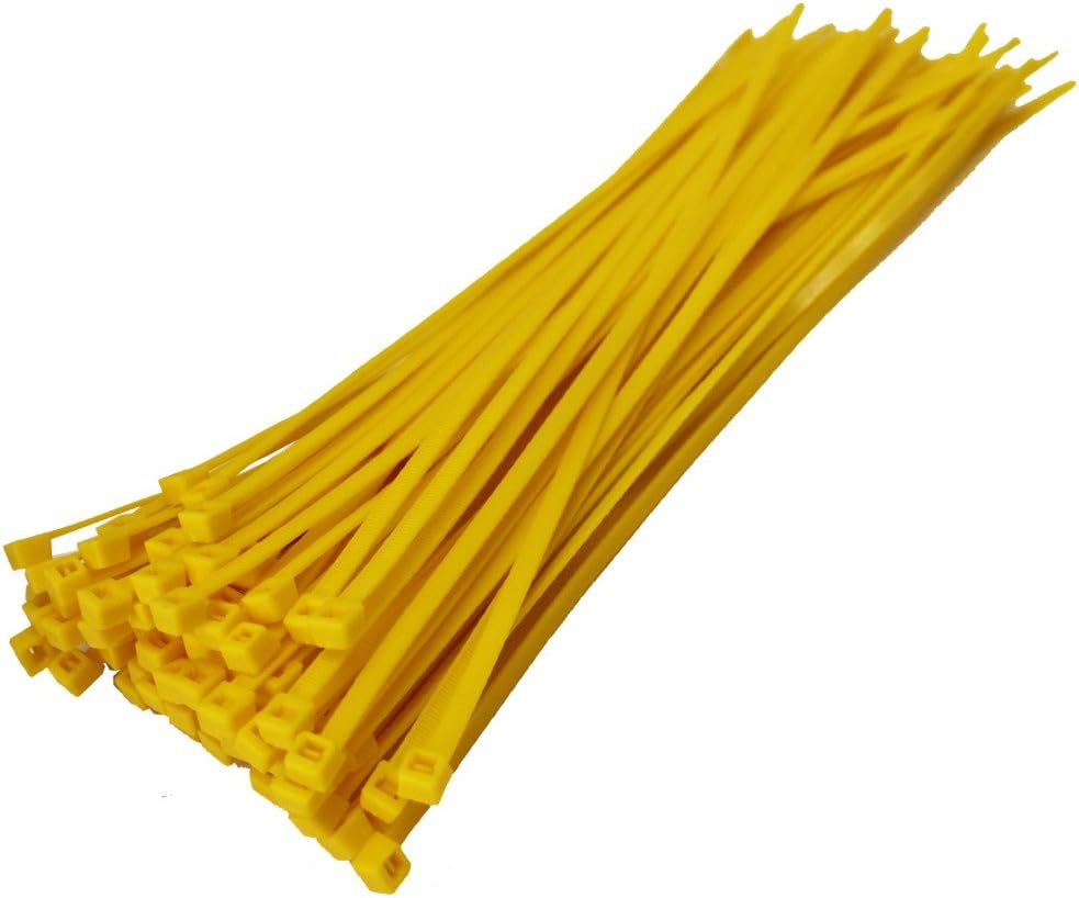 All Trade Direct 100 X Yellow Cable Ties 300Mm X 4.8Mm Zip Tie Wraps ...