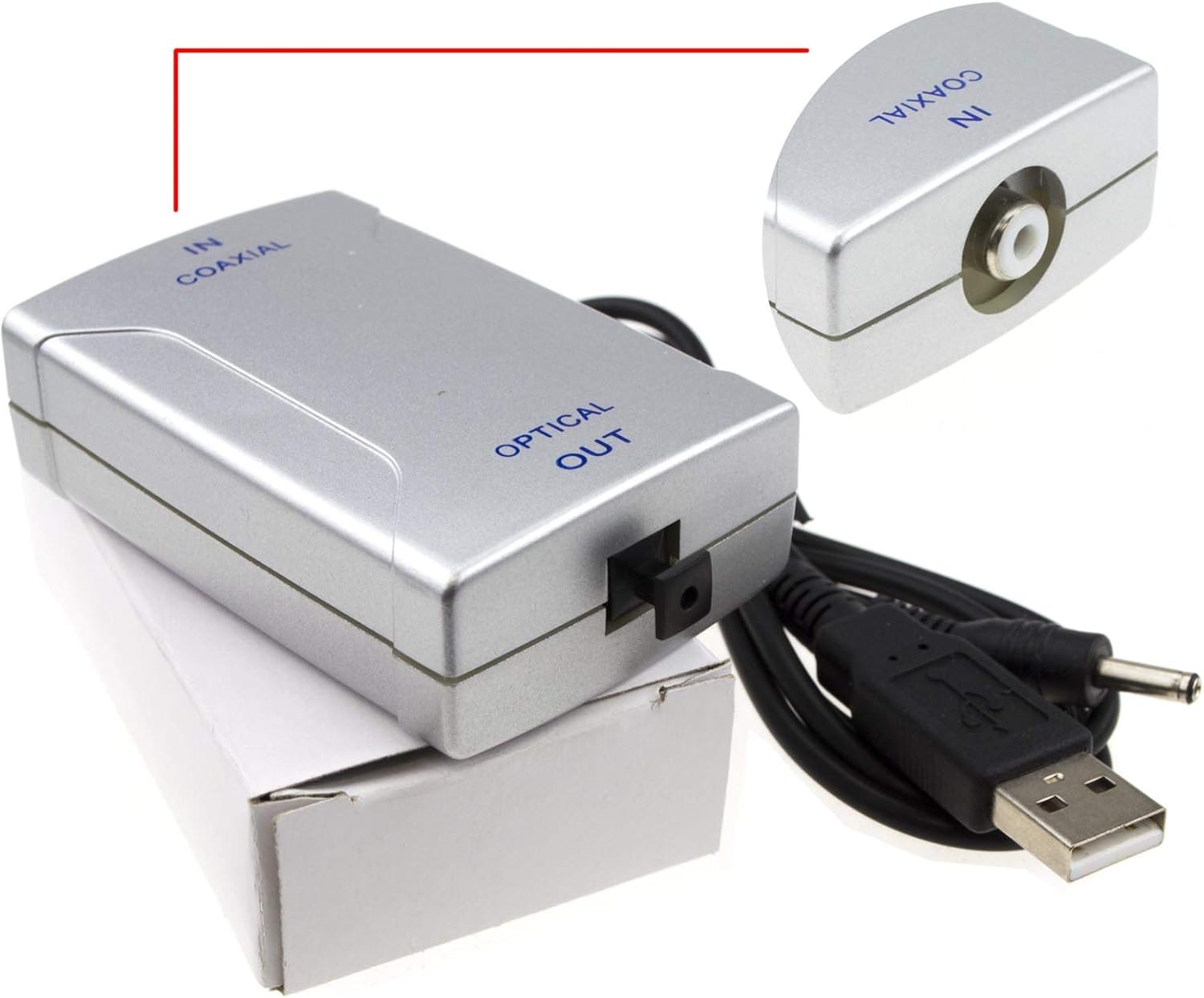 Digital l'audio Coax SPDIF Cinch RCA vers Optique TOS Onvertisseur ...