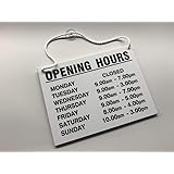 Opening Closing Hours Time Shop Window Door Sign Store Timings Board ...