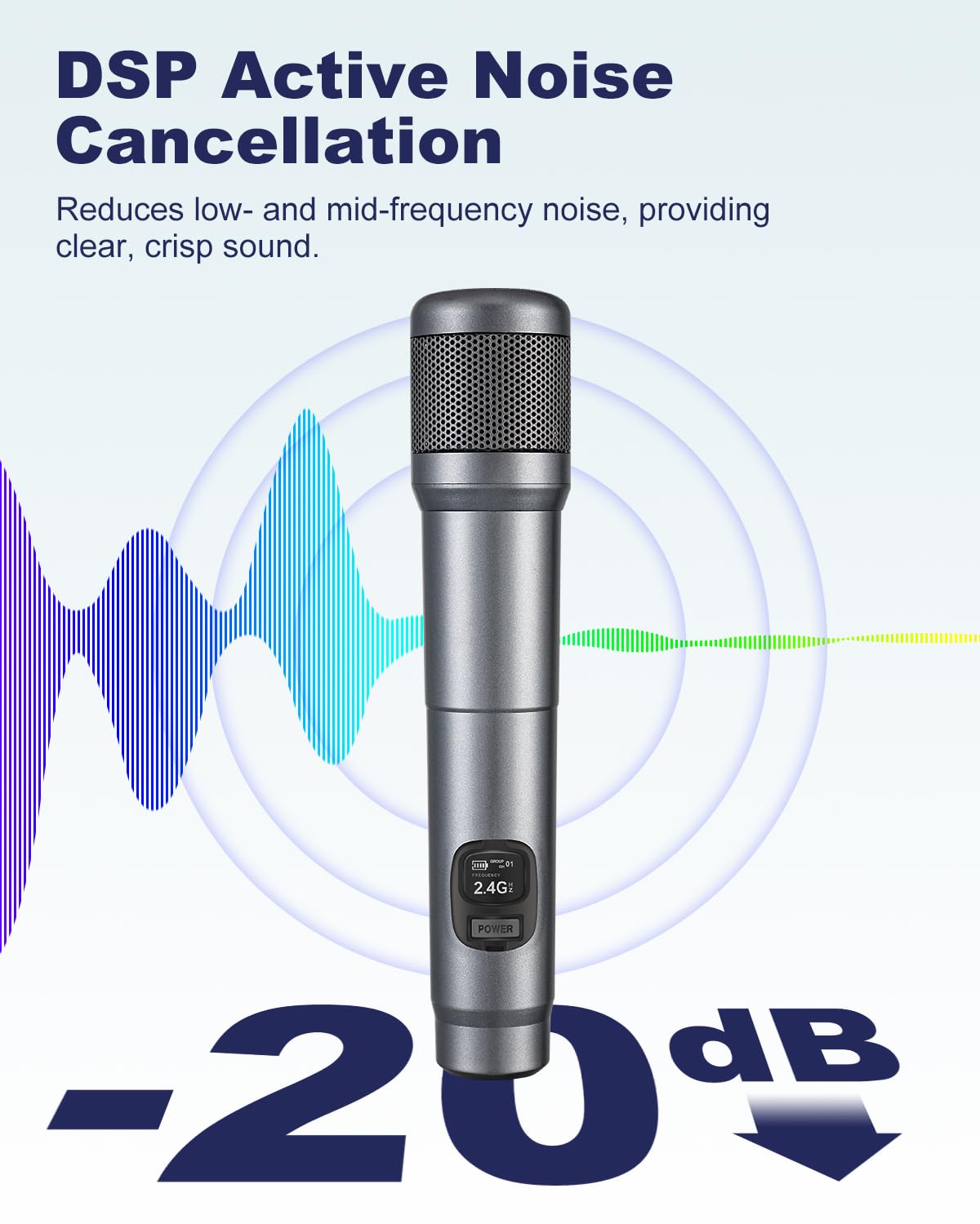 Mua Wireless Microphone, FOLTUSMY Dual Handhold Dynamic Microphone with ...